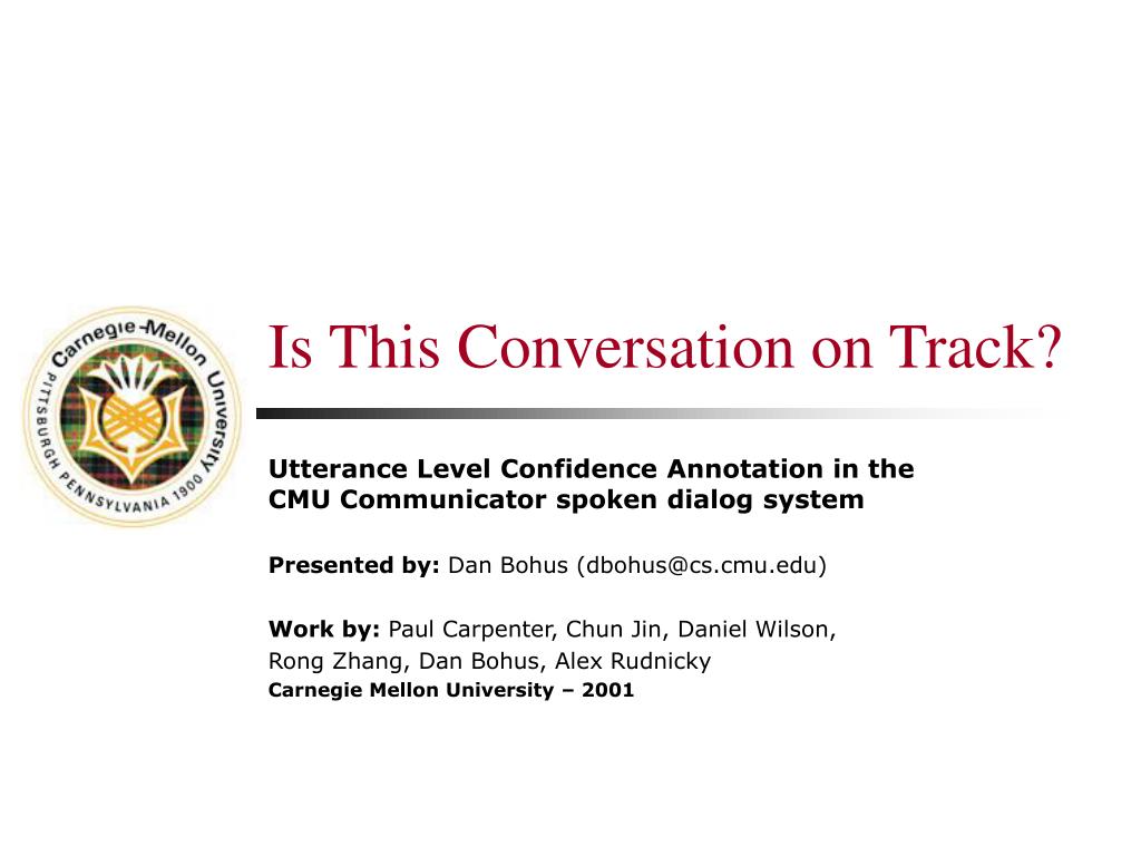 PPT - Is This Conversation on Track? PowerPoint Presentation, free ...