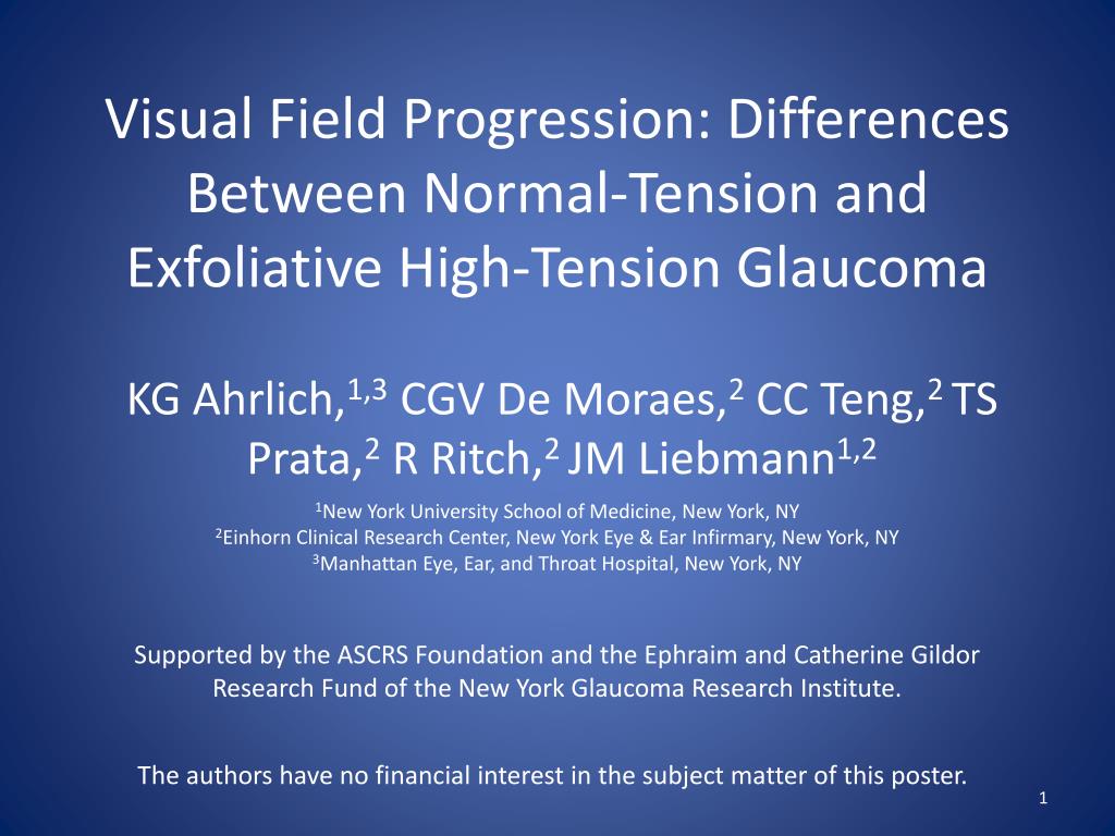 PPT - Visual Field Progression: Differences Between Normal-Tension and ...