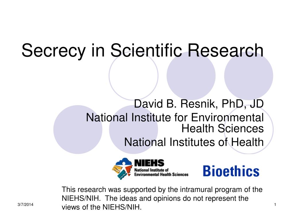 PPT - Secrecy in Scientific Research PowerPoint Presentation, free ...