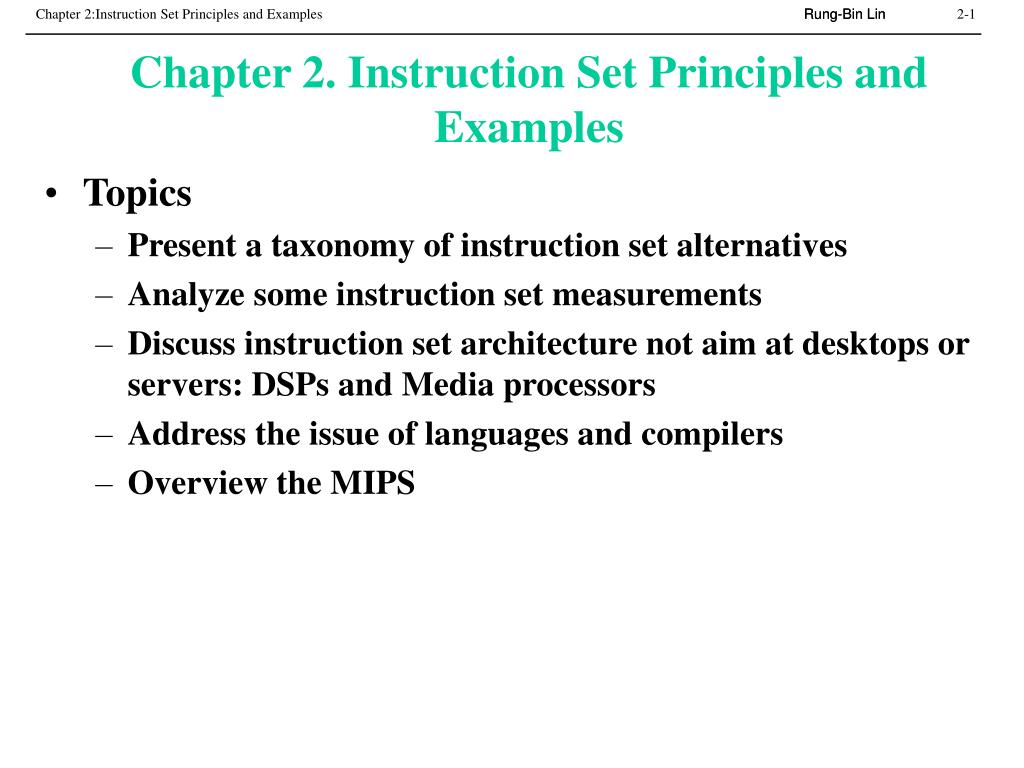 PPT - Chapter 2. Instruction Set Principles and Examples PowerPoint ...