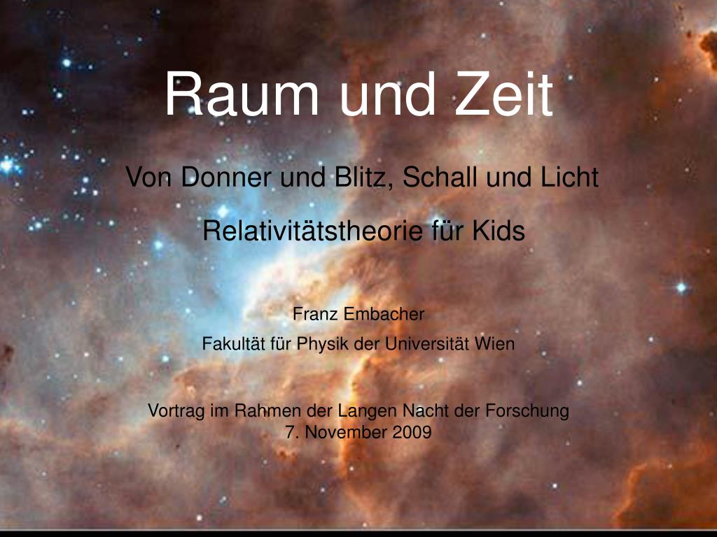 PPT - Raum und Zeit PowerPoint Presentation, free download - ID:360617