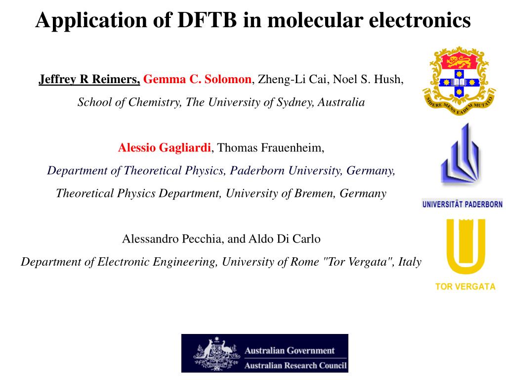PPT - Application of DFTB in molecular electronics PowerPoint ...