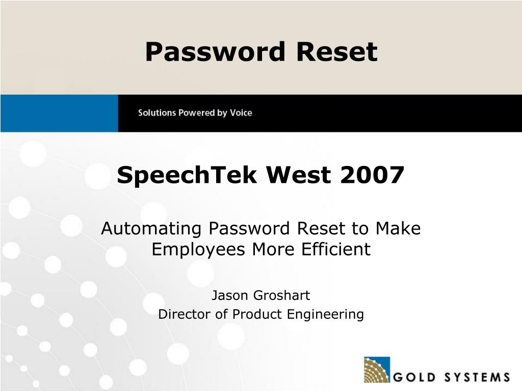 PPT - Password Reset PowerPoint Presentation, free download - ID:362336