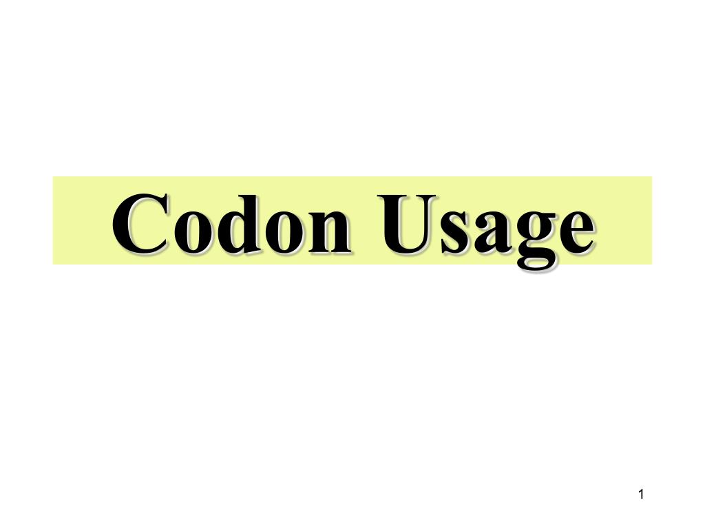 PPT - Codon Usage PowerPoint Presentation, free download - ID:362731