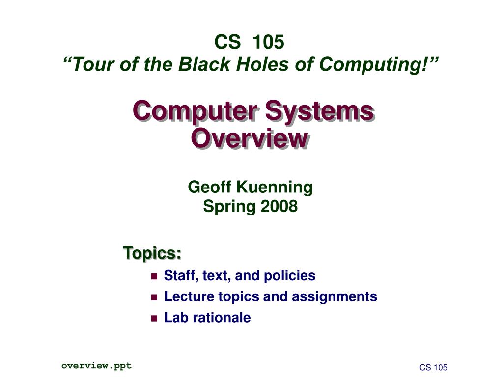 PPT - Computer Systems Overview PowerPoint Presentation, free download ...