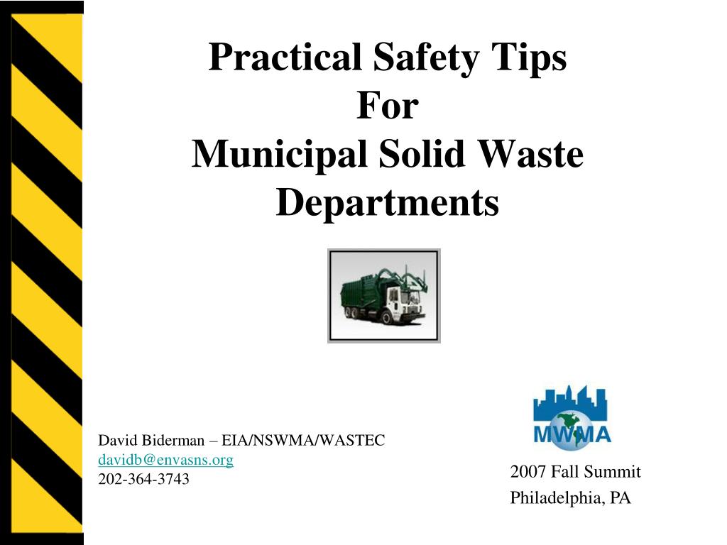 PPT - Practical Safety Tips For Municipal Solid Waste Departments ...