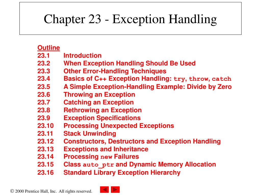 PPT - Chapter 23 - Exception Handling PowerPoint Presentation, free ...