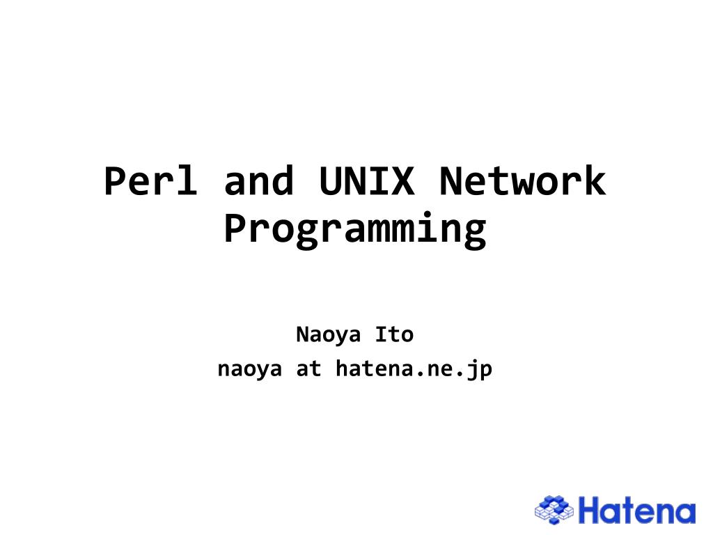 PPT - Perl and UNIX Network Programming PowerPoint Presentation, free ...