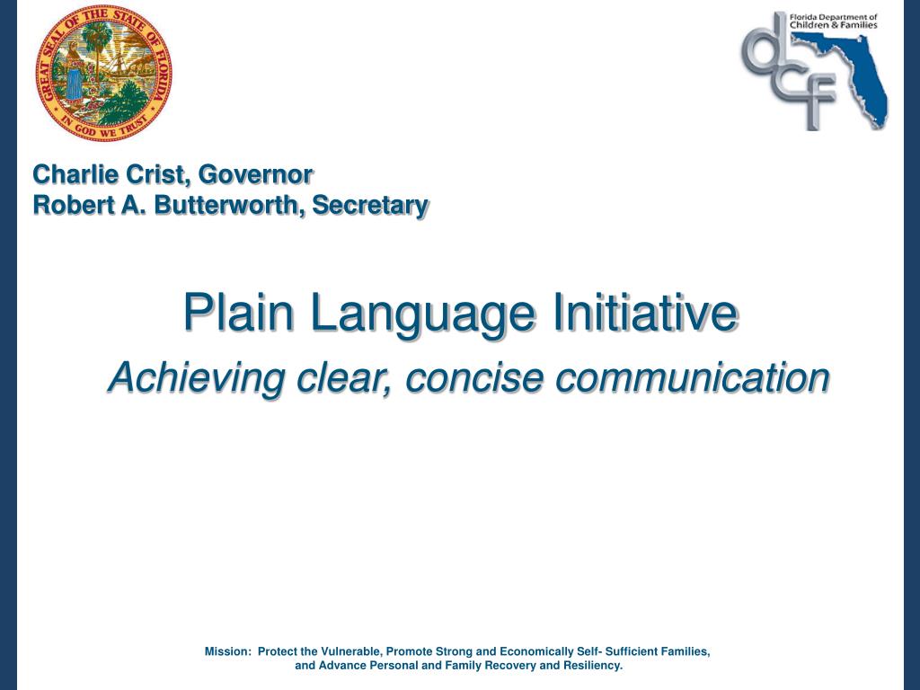 PPT - Plain Language Initiative Achieving clear, concise communication ...