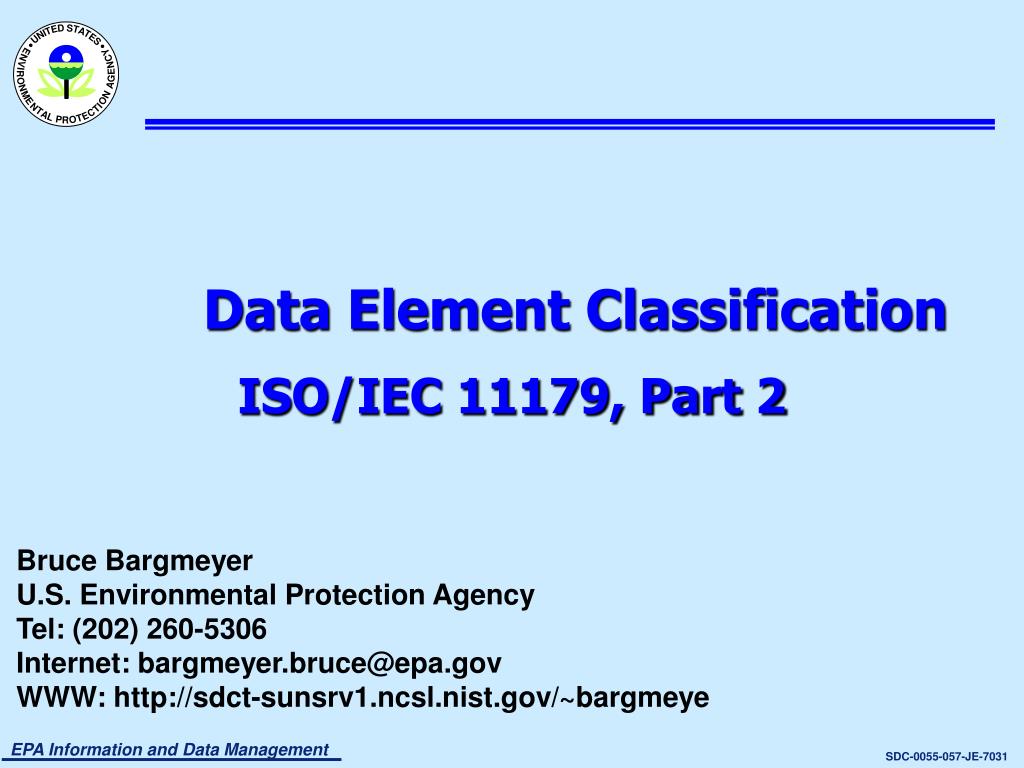 PPT - Data Element Classification ISO/IEC 11179, Part 2 PowerPoint ...