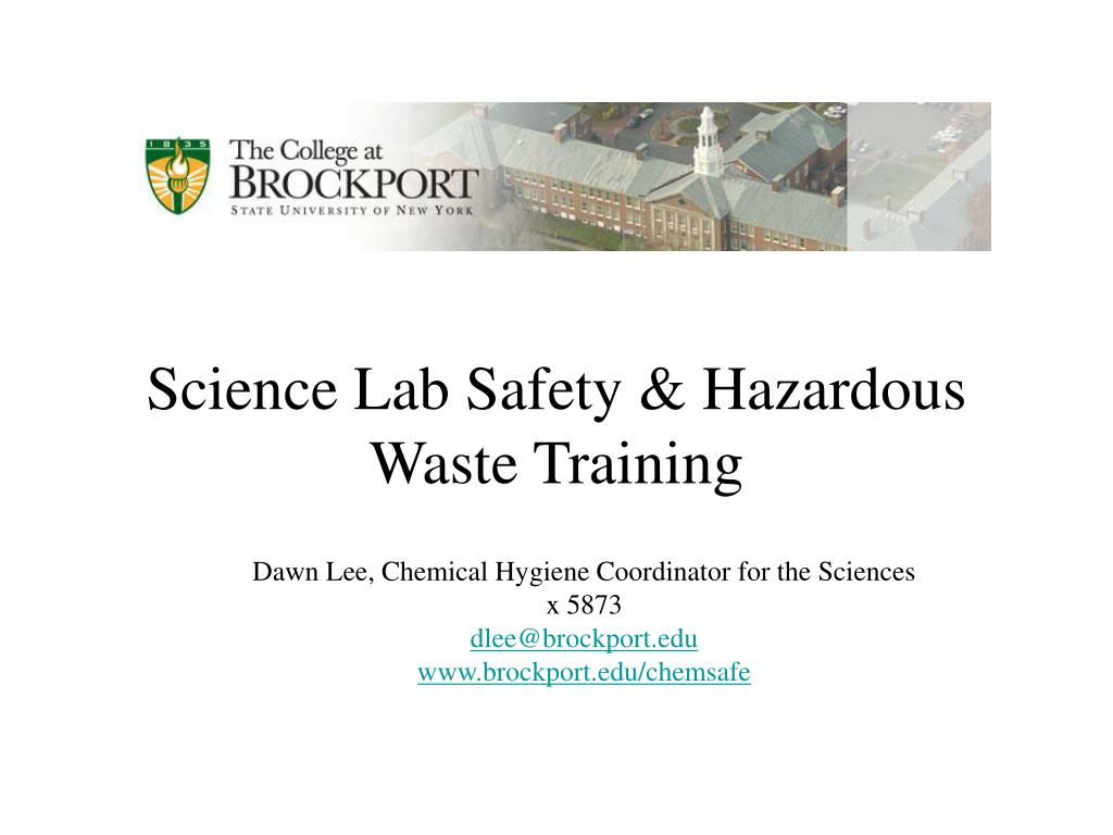 PPT - Science Lab Safety & Hazardous Waste Training PowerPoint ...