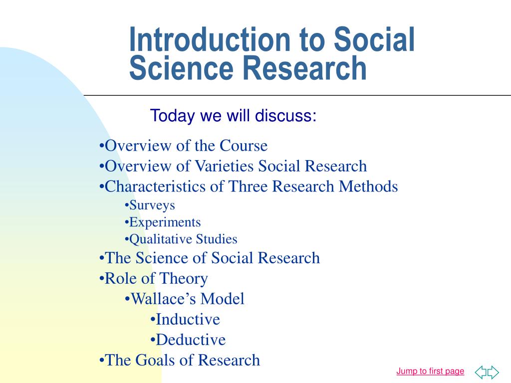 PPT - Introduction to Social Science Research PowerPoint Presentation ...