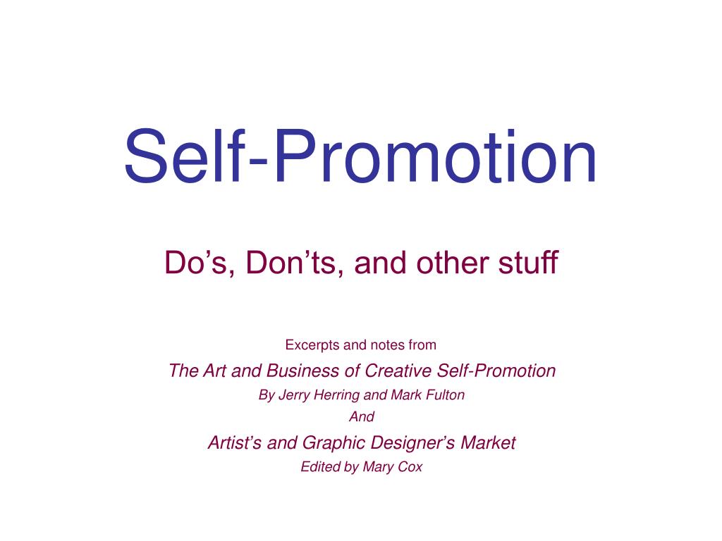 PPT - Self-Promotion PowerPoint Presentation, free download - ID:380204