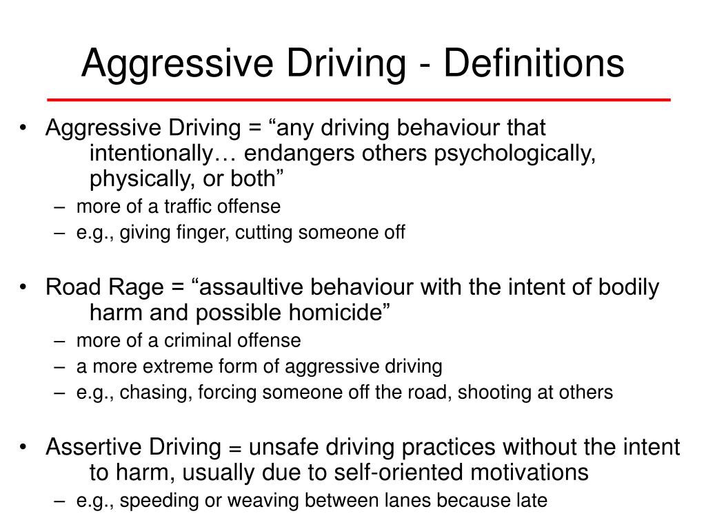 PPT - Aggressive Driving - Definitions PowerPoint Presentation, free ...