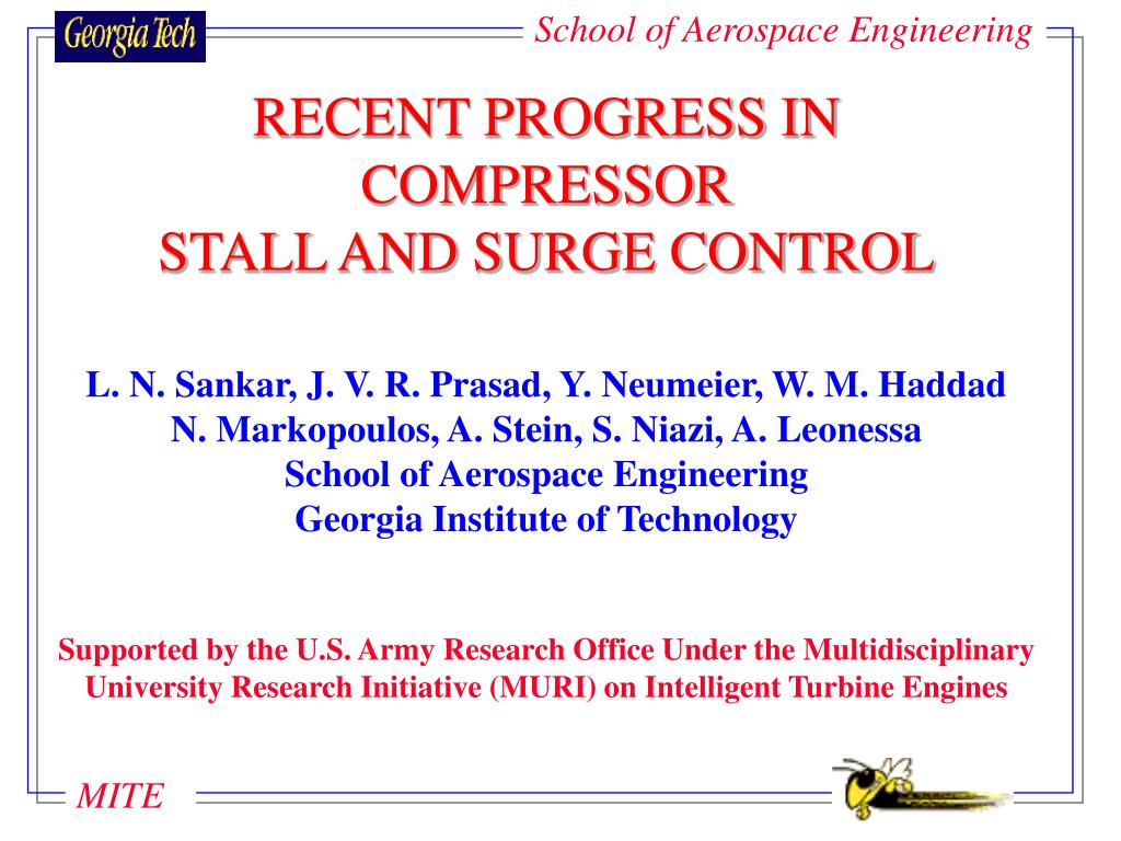 PPT - RECENT PROGRESS IN COMPRESSOR STALL AND SURGE CONTROL PowerPoint ...