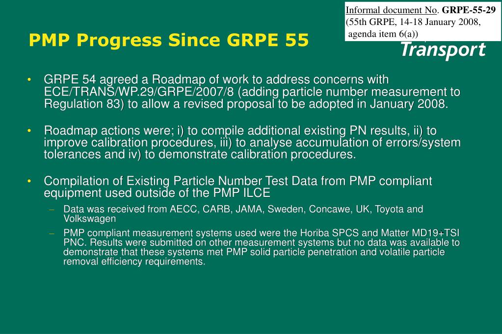 PPT - PMP Progress Since GRPE 55 PowerPoint Presentation, free download ...