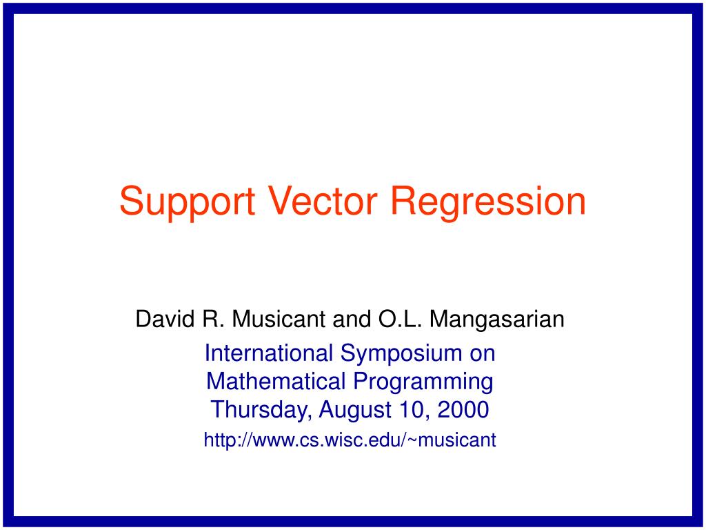 PPT - Support Vector Regression PowerPoint Presentation, free download ...