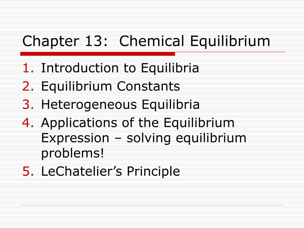 PPT - Chapter 13: Chemical Equilibrium PowerPoint Presentation, free ...