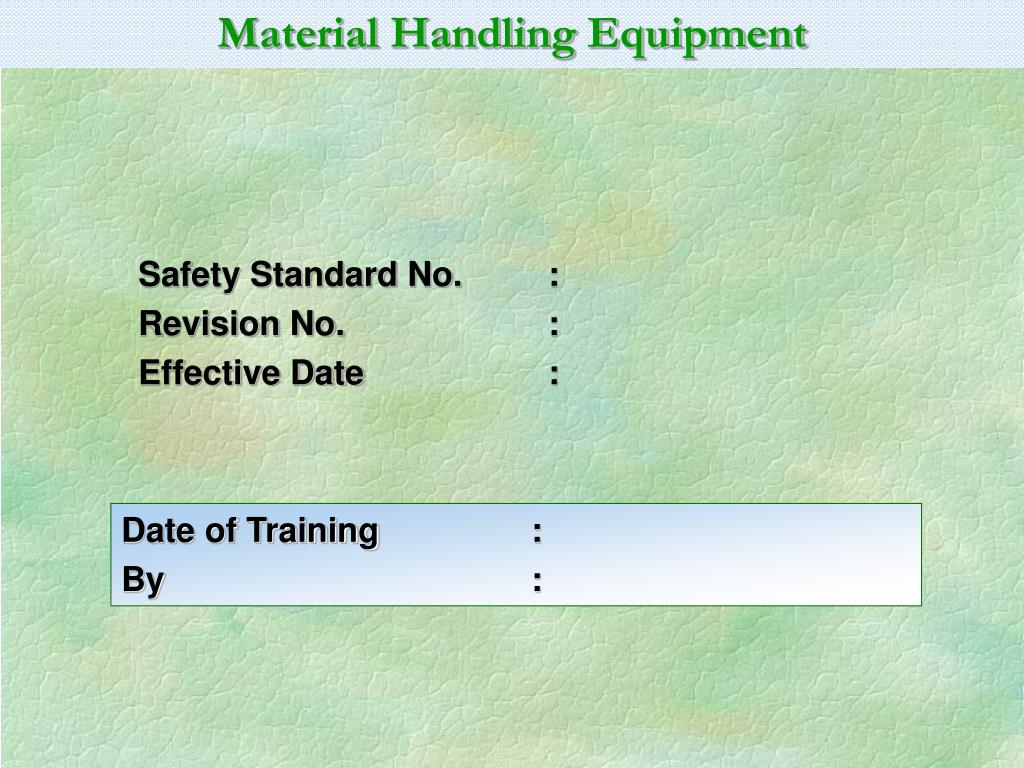 PPT - Material Handling Equipment PowerPoint Presentation, free ...
