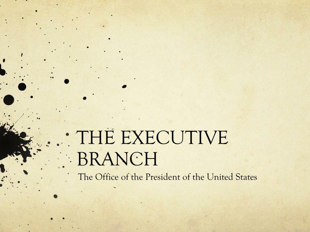 PPT - THE EXECUTIVE BRANCH PowerPoint Presentation, free download - ID ...