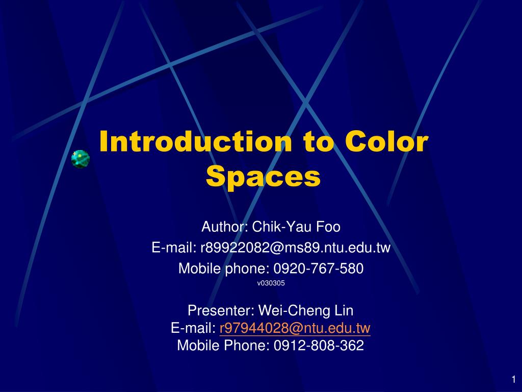 PPT - Introduction to Color Spaces PowerPoint Presentation, free ...