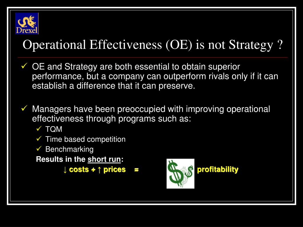 PPT - Operational Effectiveness (OE) is not Strategy ? PowerPoint ...
