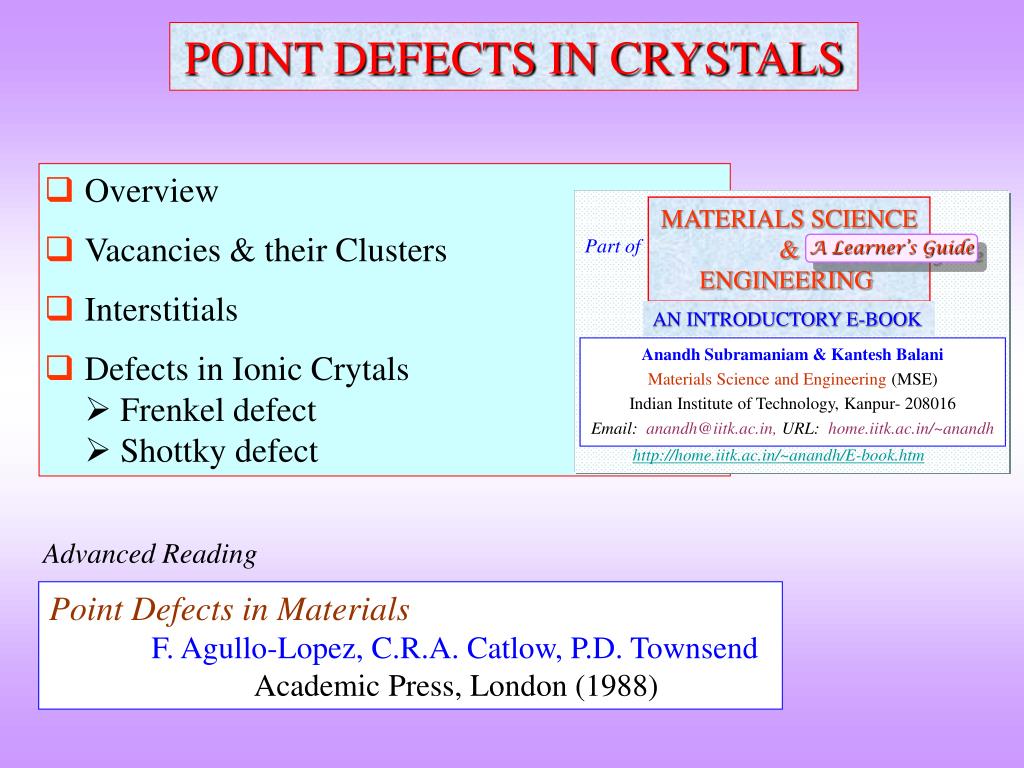 PPT - POINT DEFECTS IN CRYSTALS PowerPoint Presentation, free download ...