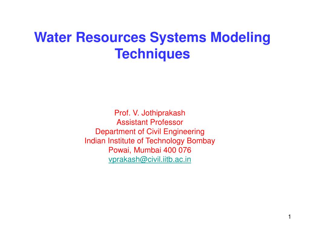 PPT - Water Resources Systems Modeling Techniques PowerPoint ...