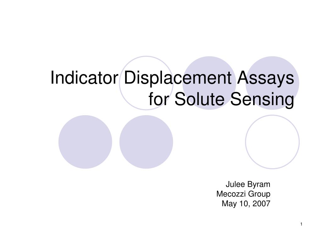 PPT - Indicator Displacement Assays for Solute Sensing PowerPoint ...