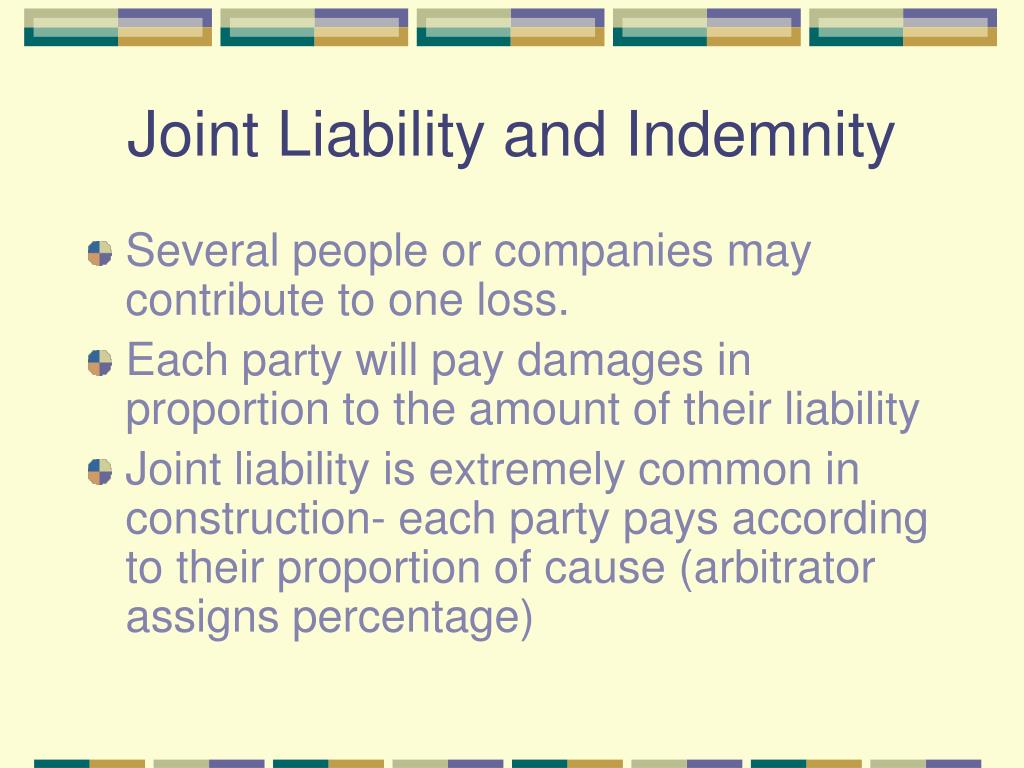 PPT - Joint Liability and Indemnity PowerPoint Presentation, free ...