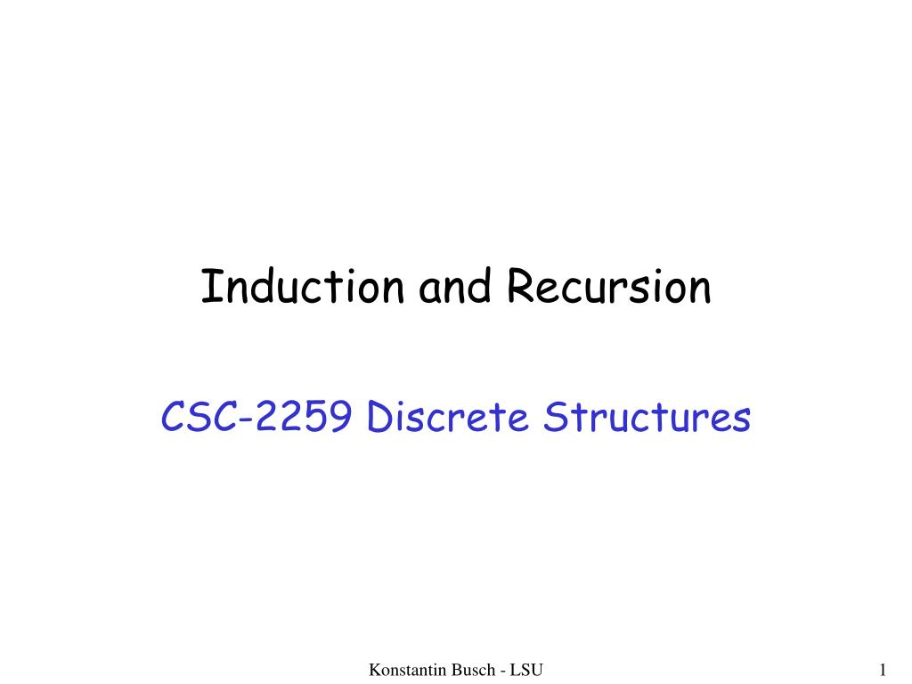 PPT - Induction and Recursion PowerPoint Presentation, free download ...