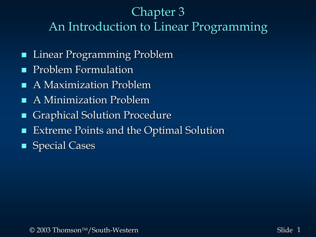 PPT - Chapter 3 An Introduction to Linear Programming PowerPoint ...