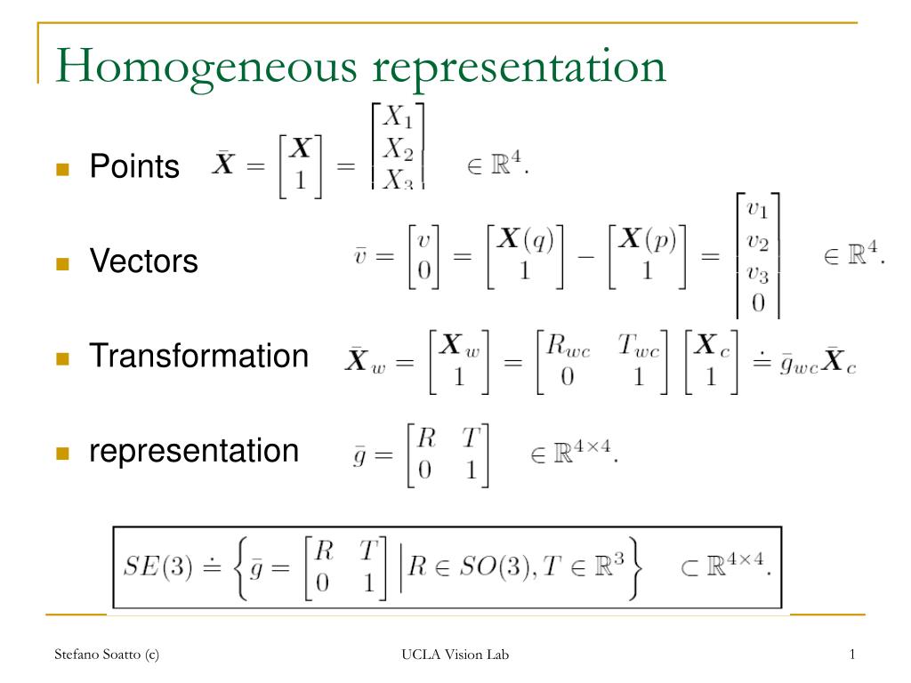 PPT - Homogeneous representation PowerPoint Presentation, free download ...