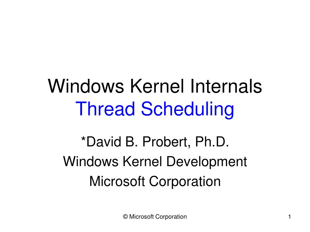 Ppt Windows Kernel Internals Thread Scheduling Powerpoint