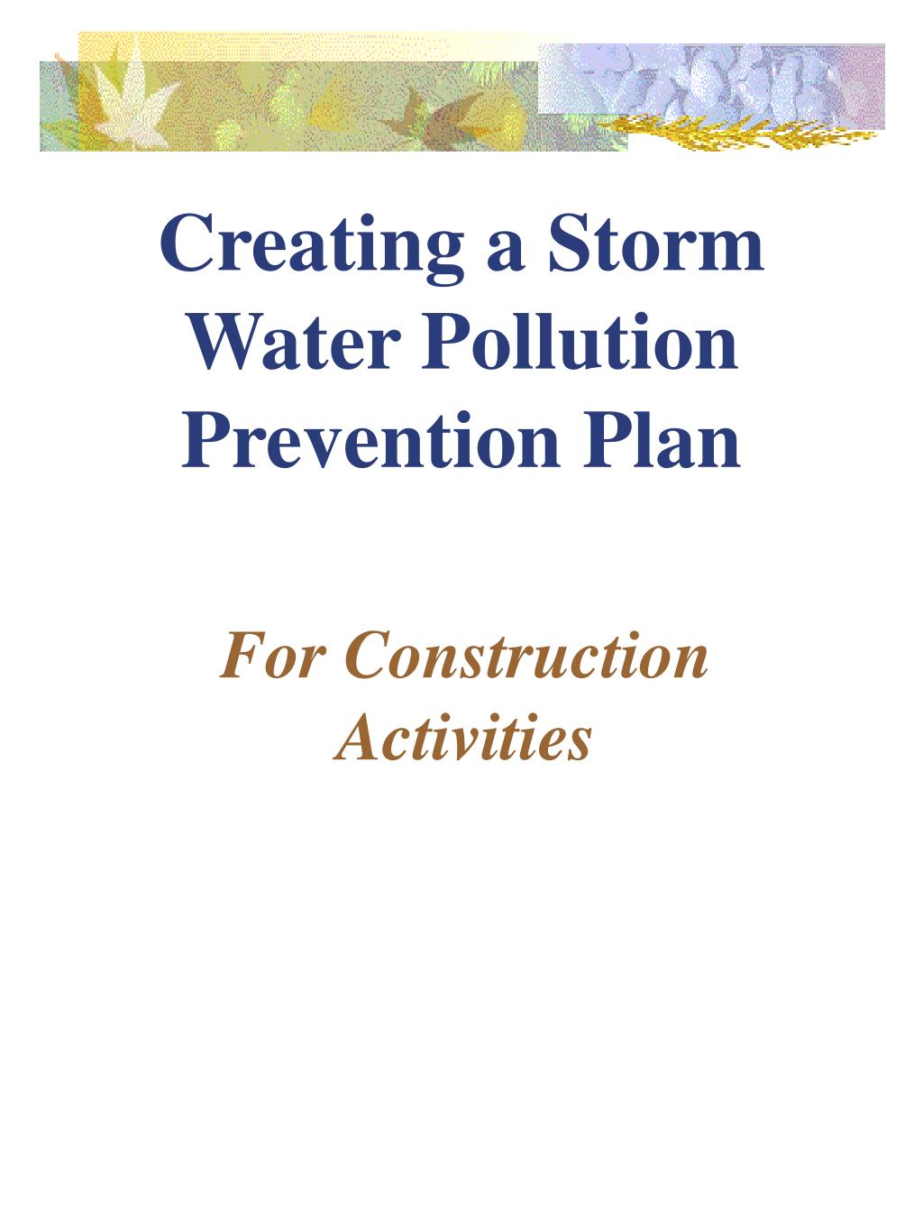 PPT - Creating a Storm Water Pollution Prevention Plan PowerPoint ...
