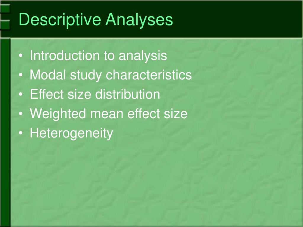 PPT - Descriptive Analyses PowerPoint Presentation, free download - ID ...