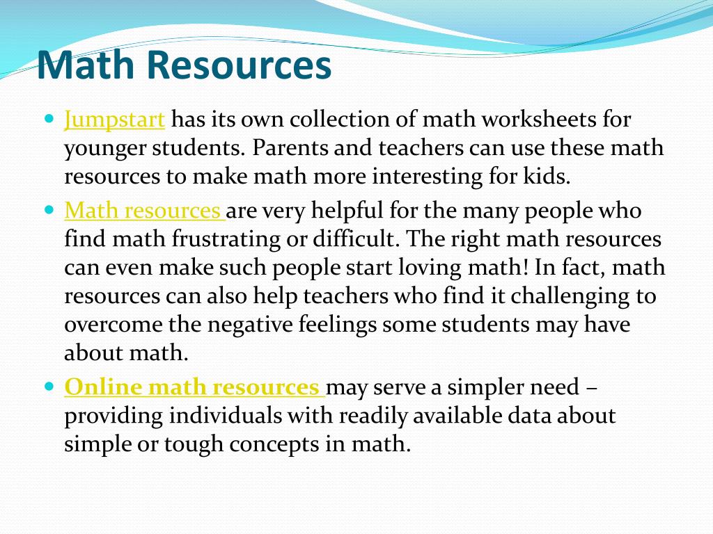 PPT - Math Resources PowerPoint Presentation, free download - ID:407416