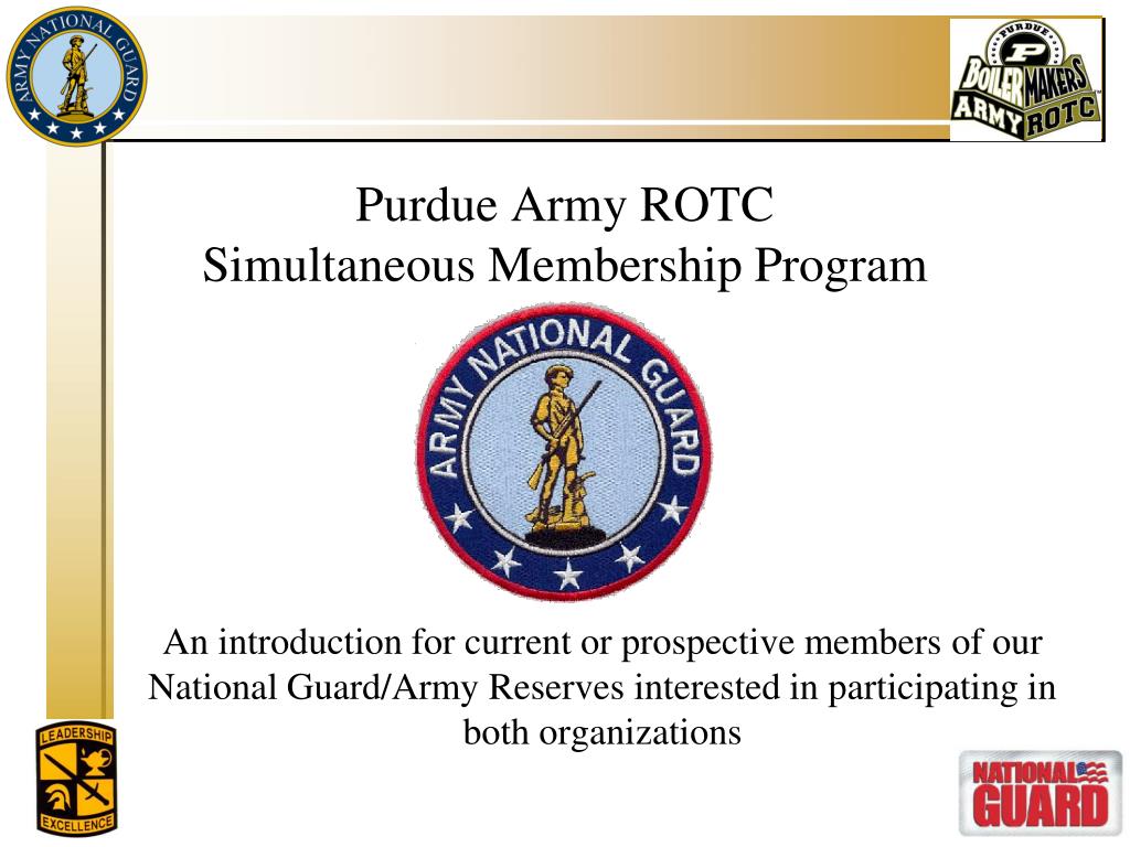 PPT - Purdue Army ROTC Simultaneous Membership Program PowerPoint ...