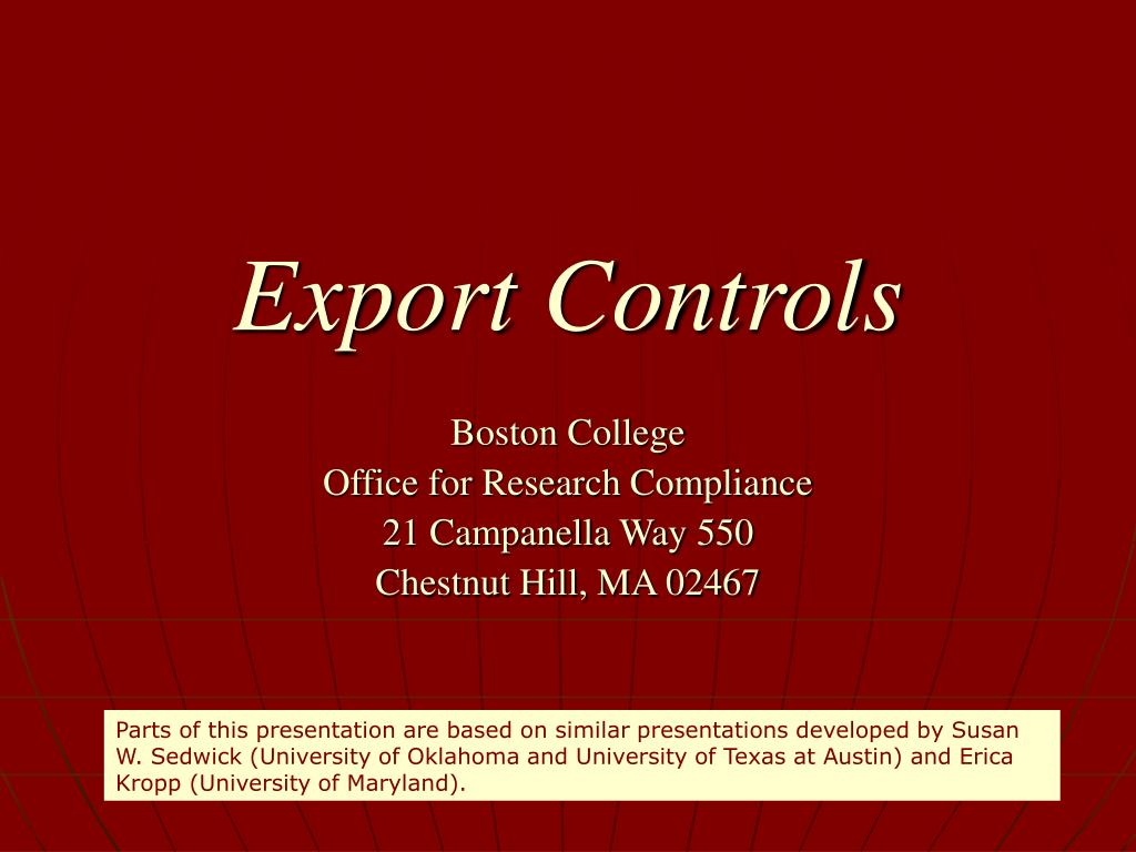 PPT - Export Controls PowerPoint Presentation, free download - ID:415291