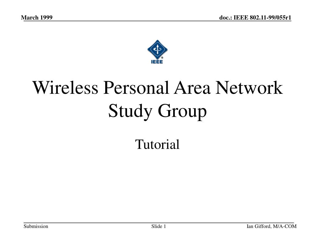 PPT - Wireless Personal Area Network Study Group PowerPoint ...