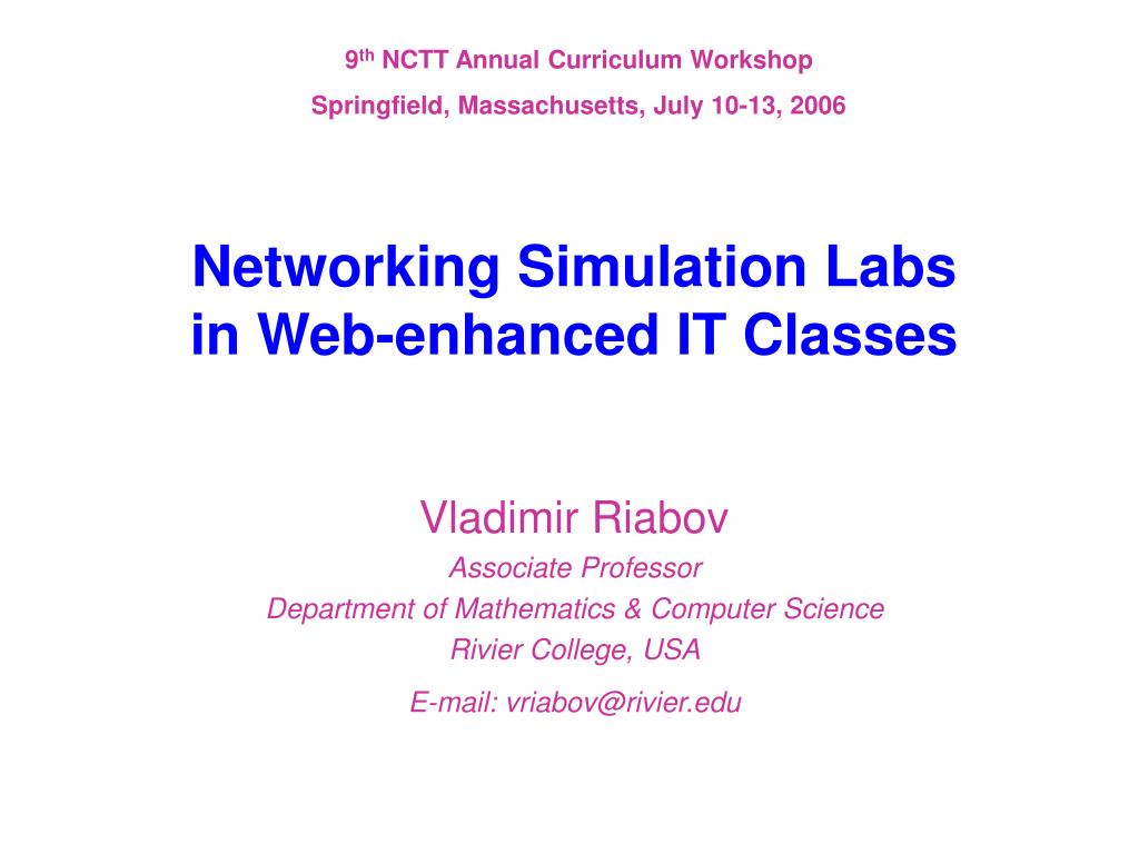 PPT - Networking Simulation Labs in Web-enhanced IT Classes PowerPoint ...