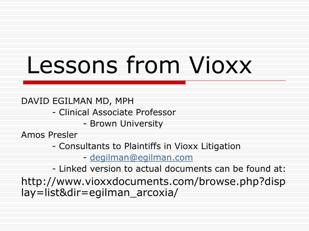 PPT - Lessons from Vioxx PowerPoint Presentation, free download - ID:419061