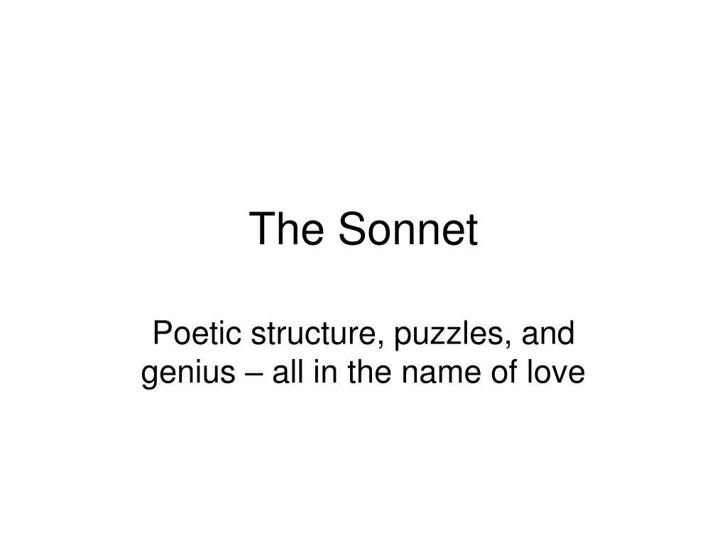 PPT - The Sonnet PowerPoint Presentation, free download - ID:419149