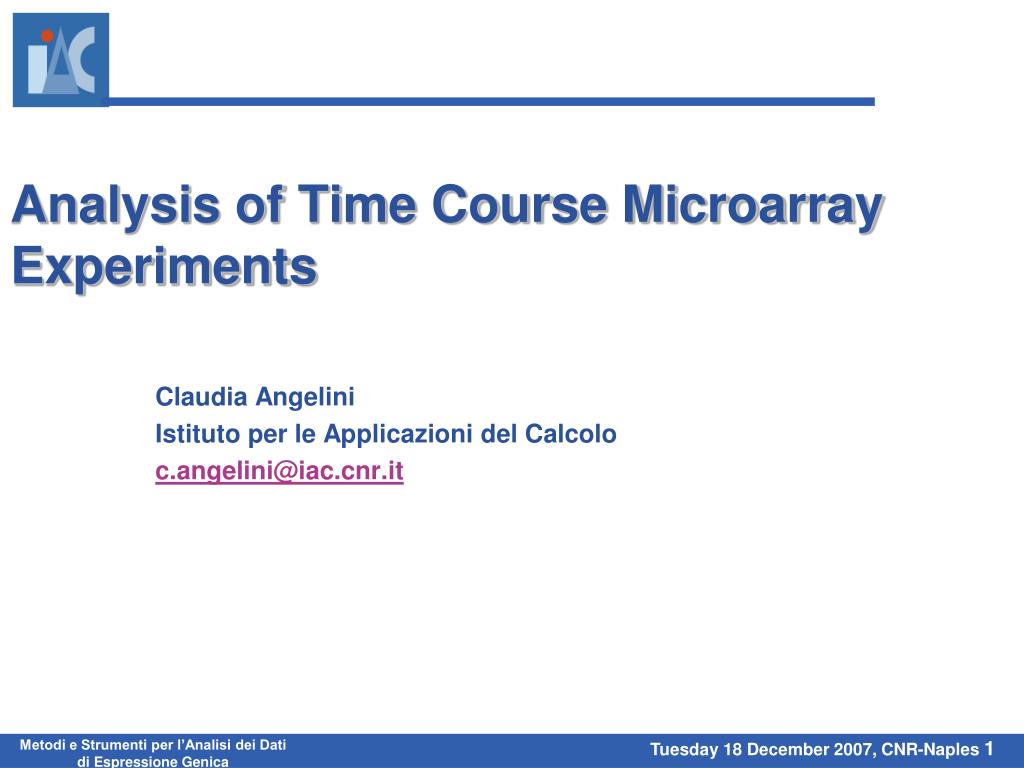 PPT - Analysis of Time Course Microarray Experiments PowerPoint ...