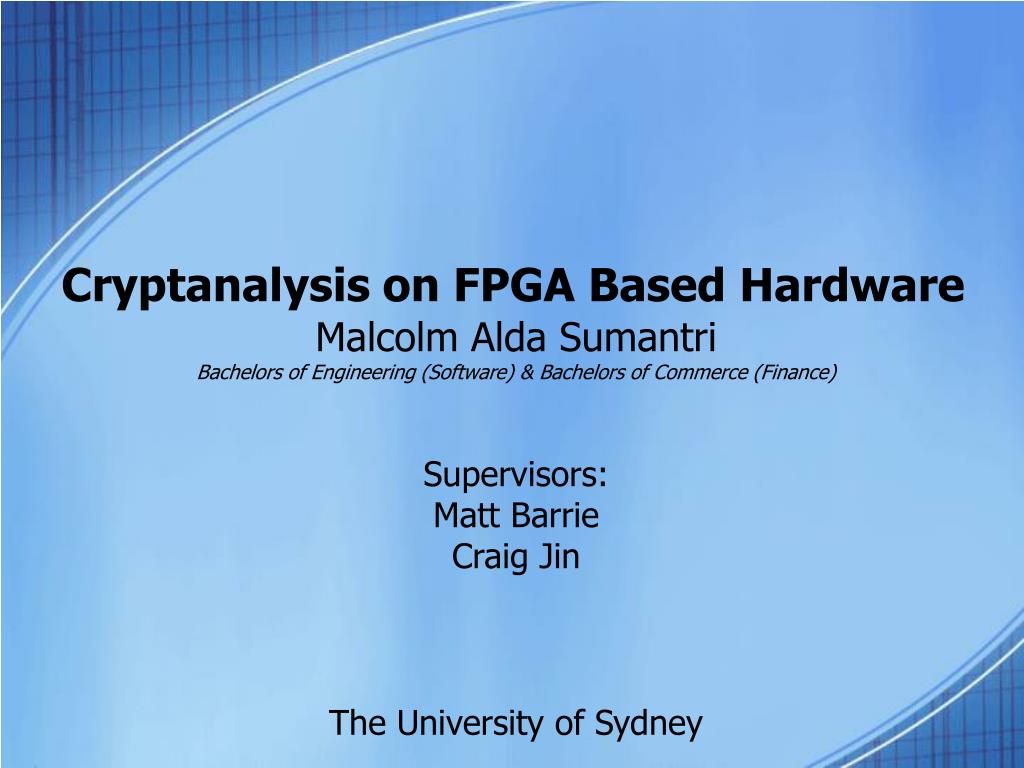 PPT - Cryptanalysis on FPGA Based Hardware PowerPoint Presentation, free download - ID:42090