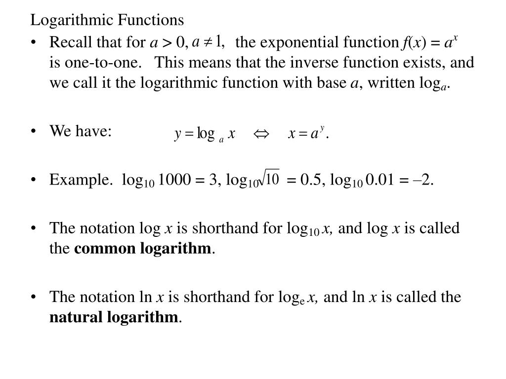 PPT - Logarithmic Functions PowerPoint Presentation, free download - ID ...