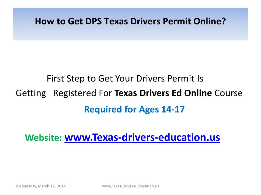 PPT - How to Get DPS Texas Drivers Permit Online? PowerPoint ...