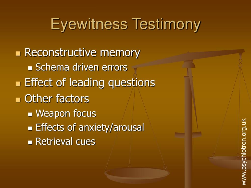 PPT - Eyewitness Testimony PowerPoint Presentation, free download - ID ...