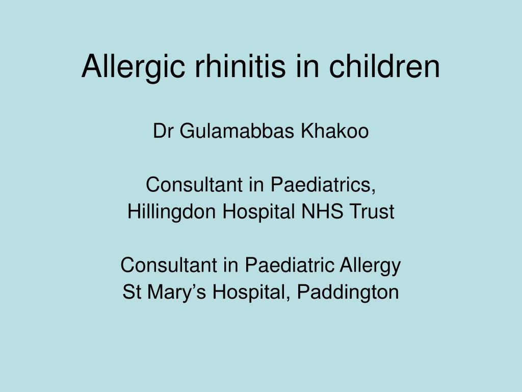 PPT - Allergic rhinitis in children PowerPoint Presentation, free ...