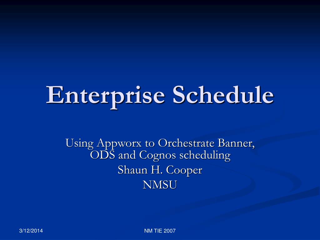 PPT - Enterprise Schedule PowerPoint Presentation, free download - ID ...